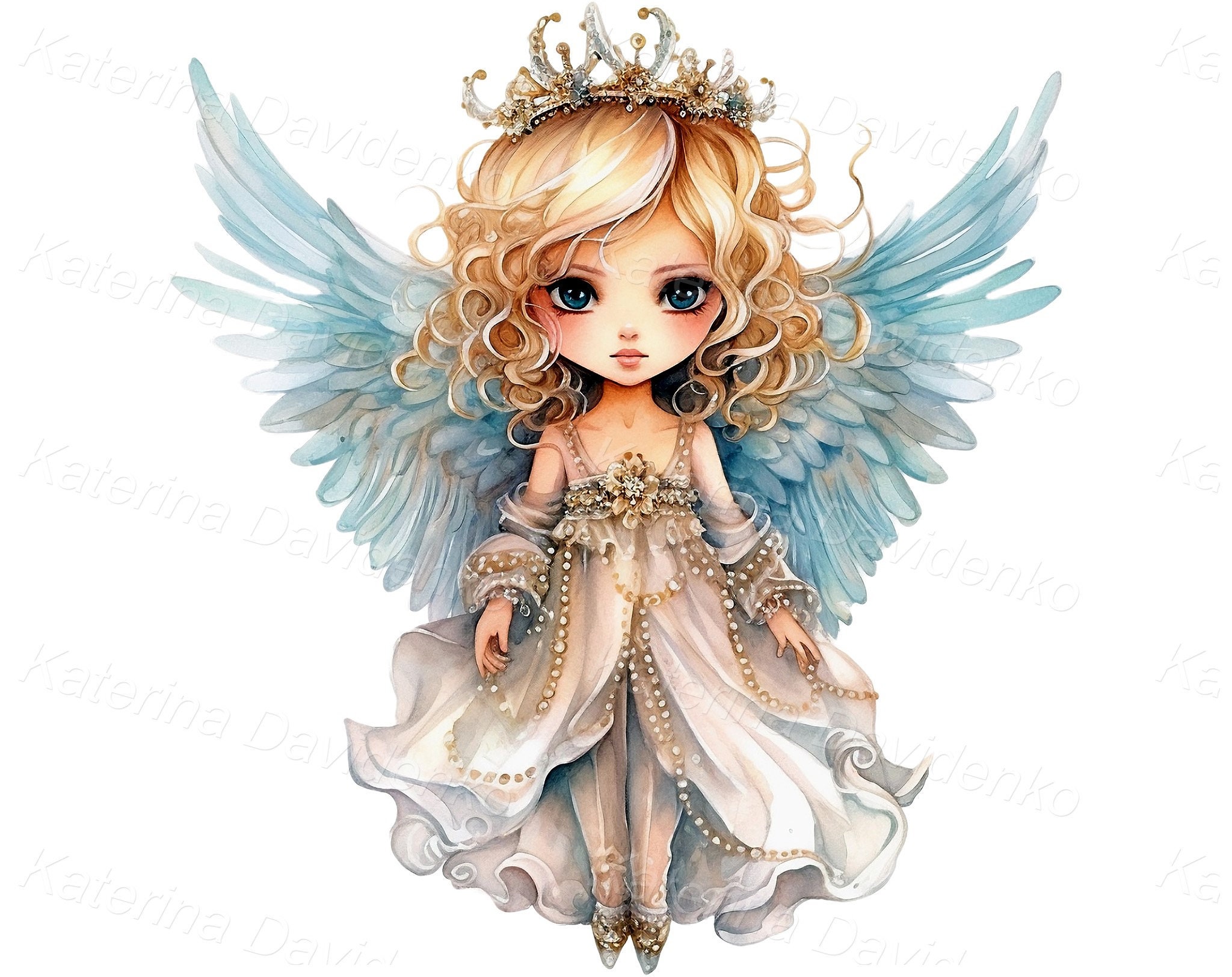 Collection of Cute Little Angels PNG Clipart Set of Cartoon - Etsy