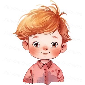 Happy Cartoon Kids Heads Png Clipart Set, Multinational Smiling ...