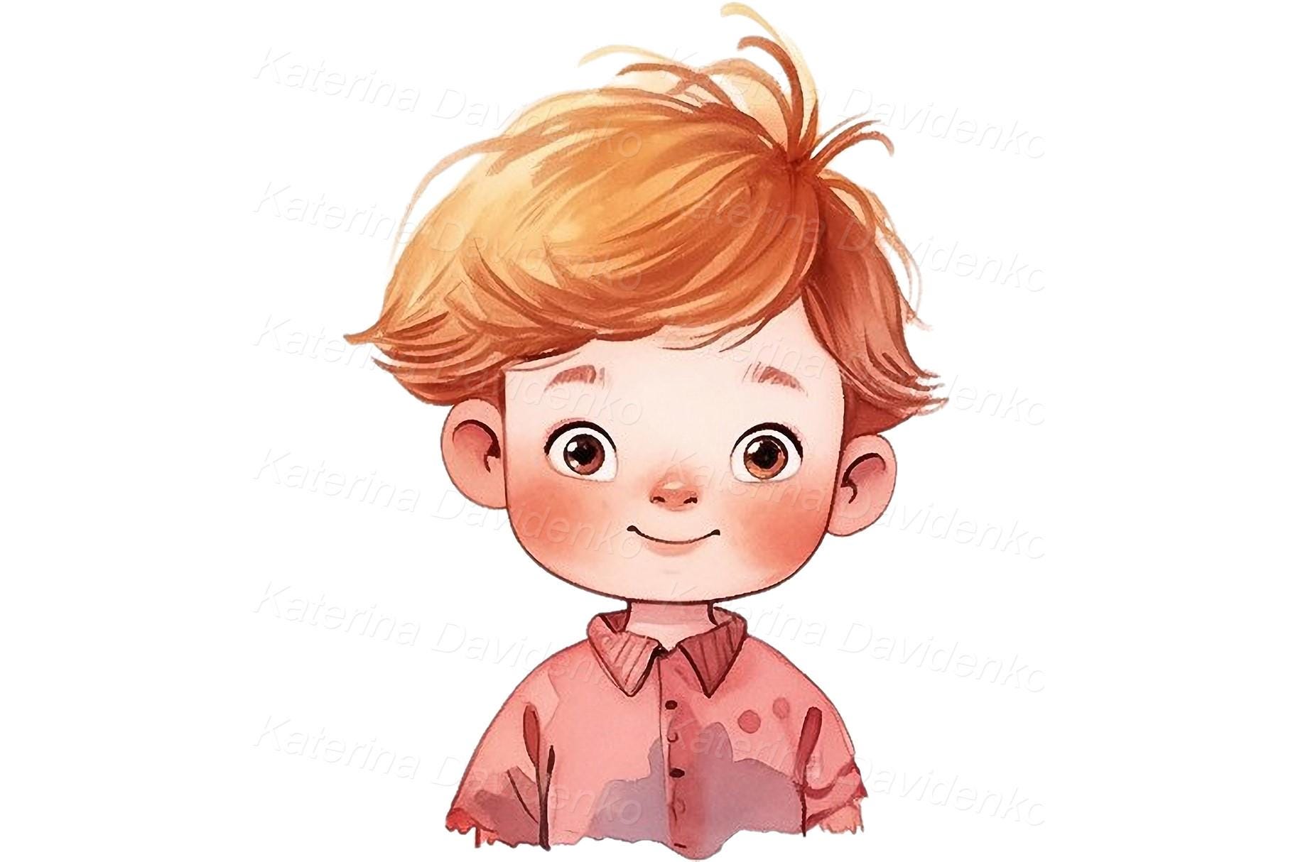 Happy Cartoon Kids Heads Png Clipart Set, Multinational Smiling ...