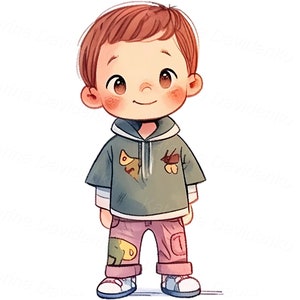 Kids PNG Clipart Set of Cute Happy Cartoon Kids Pictures Little Boys ...