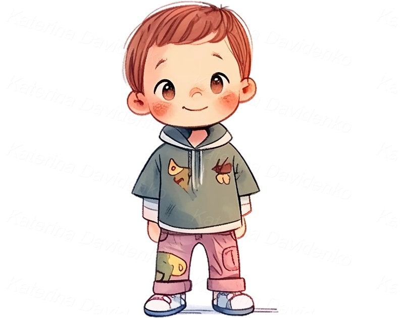Kids PNG Clipart Set of Cute Happy Cartoon Kids Pictures Little Boys ...