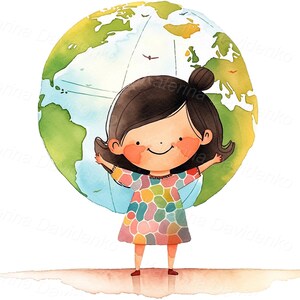 Collection of Watercolor Cartoon Kids Vacation PNG Clipart, Summer ...