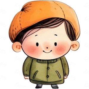 Happy Kids PNG Clipart Set of Cute Kindergarten Cartoon Kids Little ...