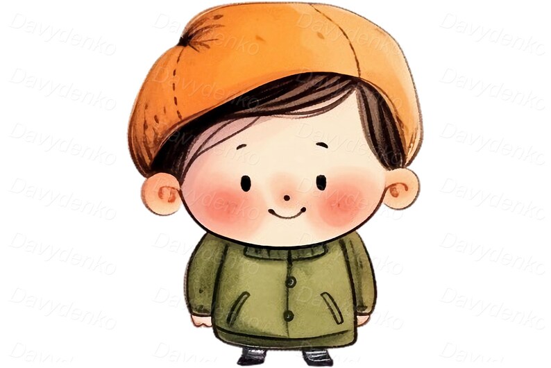 Happy Kids PNG Clipart Set of Cute Kindergarten Cartoon Kids Little ...