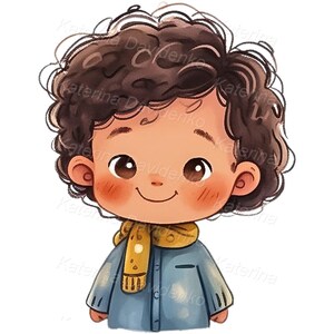 Set of Happy Cartoon Kids Faces Clipart, Multinational Children PNG ...