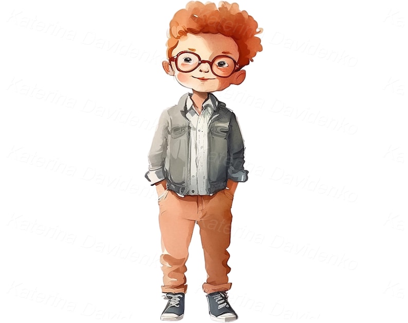 Cute Cartoon Little Boys and Girls Standing in a Row, Isolated ...