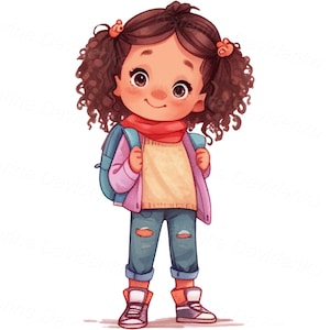 Multiethnic Little Kids PNG Clipart. School Children With Backpacks ...
