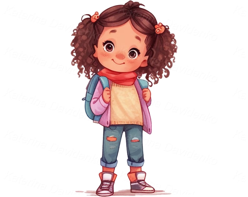 Multiethnic Little Kids PNG Clipart. School Children With Backpacks ...