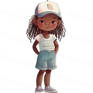 Cute Cartoon Little Children in Summer Clothes Standing in a Row Boys ...