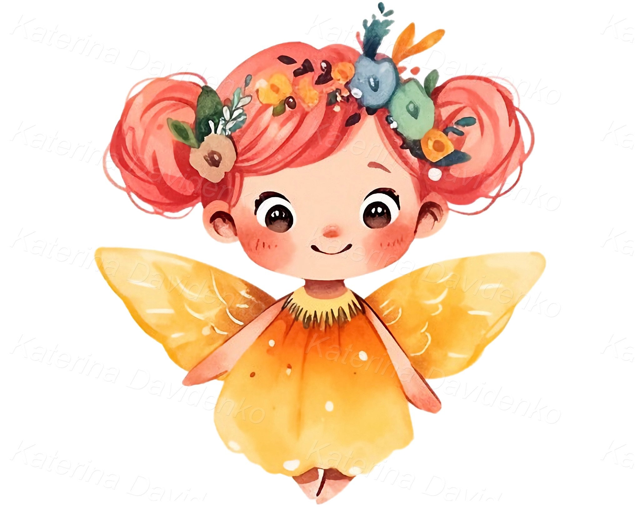 Fairy Clipart Set. Collection of Cute Cartoon Fairies With Flowers ...