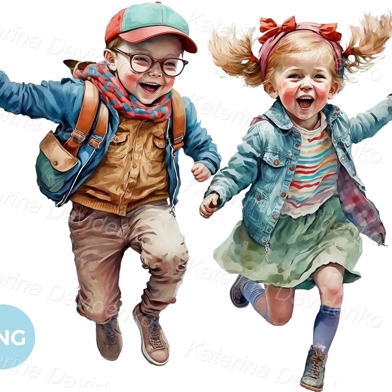 Watercolor Children - Etsy