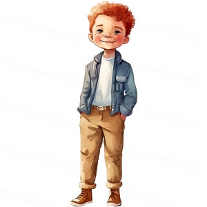 Set of Cartoon Smiling Children Standing in a Row. Transparent PNG ...