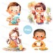 Collection of Cute Cartoon Kids Avatars PNG Clipart. Children's Faces ...