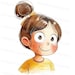 Kids Emotions PNG Clipart Set. Cartoon Little Girl With Different ...