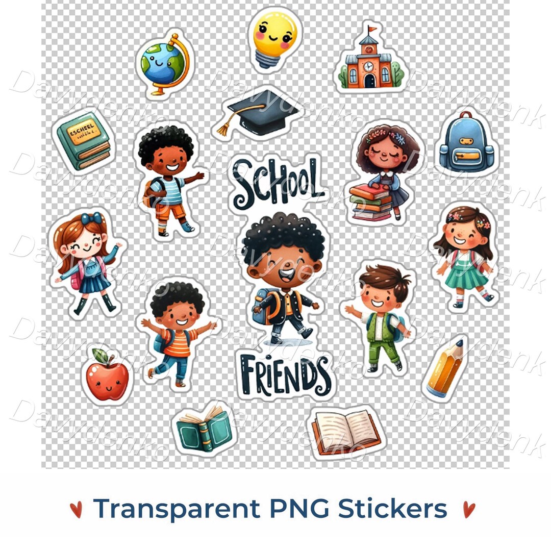 Student Goodnotes Stickers Cute Cartoon School Planner Stickers Happy ...