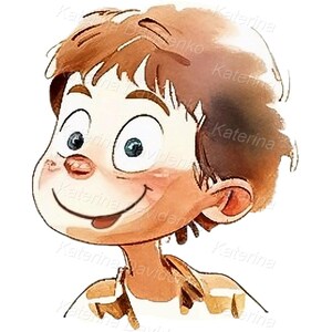 Cartoon Kids PNG Clipart Set. Little Boy With Different Emotions ...