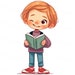 Cartoon PNG Happy Girl Standing With Book and Backpack Clipart Isolated ...