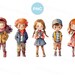 PNG Clipart. Collection of Cute Happy Cartoon Little Kids, Boys and ...