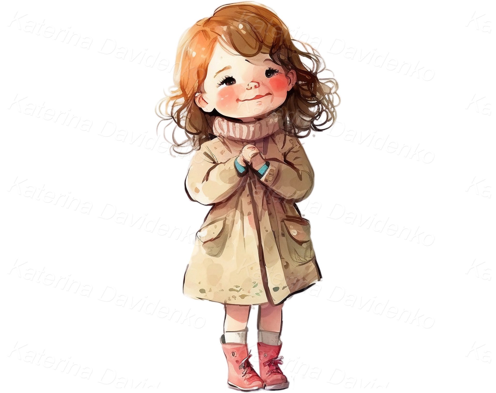 Children in Winter Casual Clothes Standing in a Row, Isolated ...