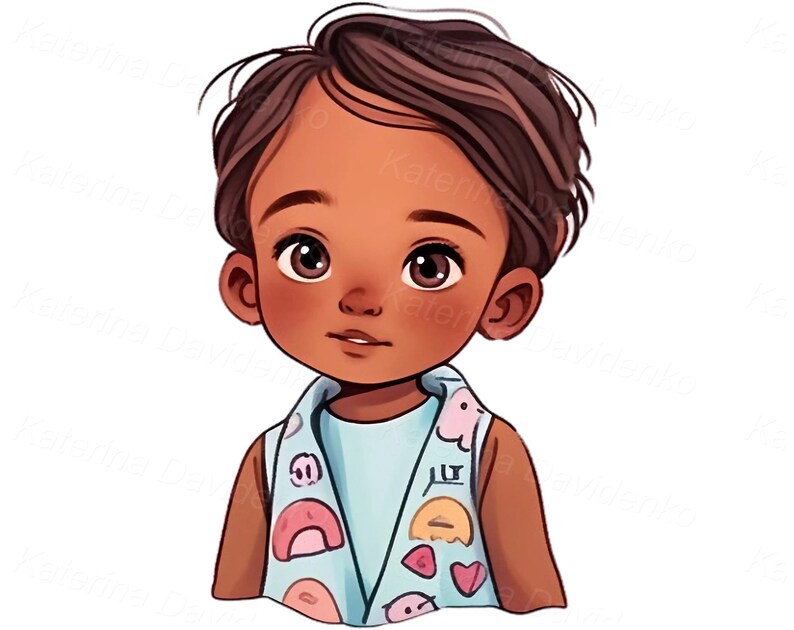 Cartoon PNG Boy Girl Emotions Clipart Isolated Little Kids Multiethnic ...