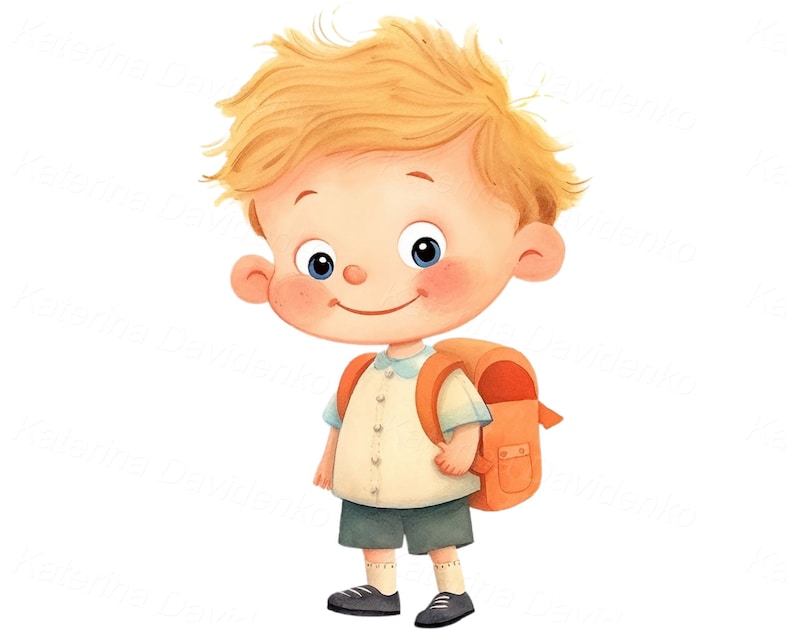 Cute School Kids PNG Clipart Set. Education Clipart. Isolated Children ...