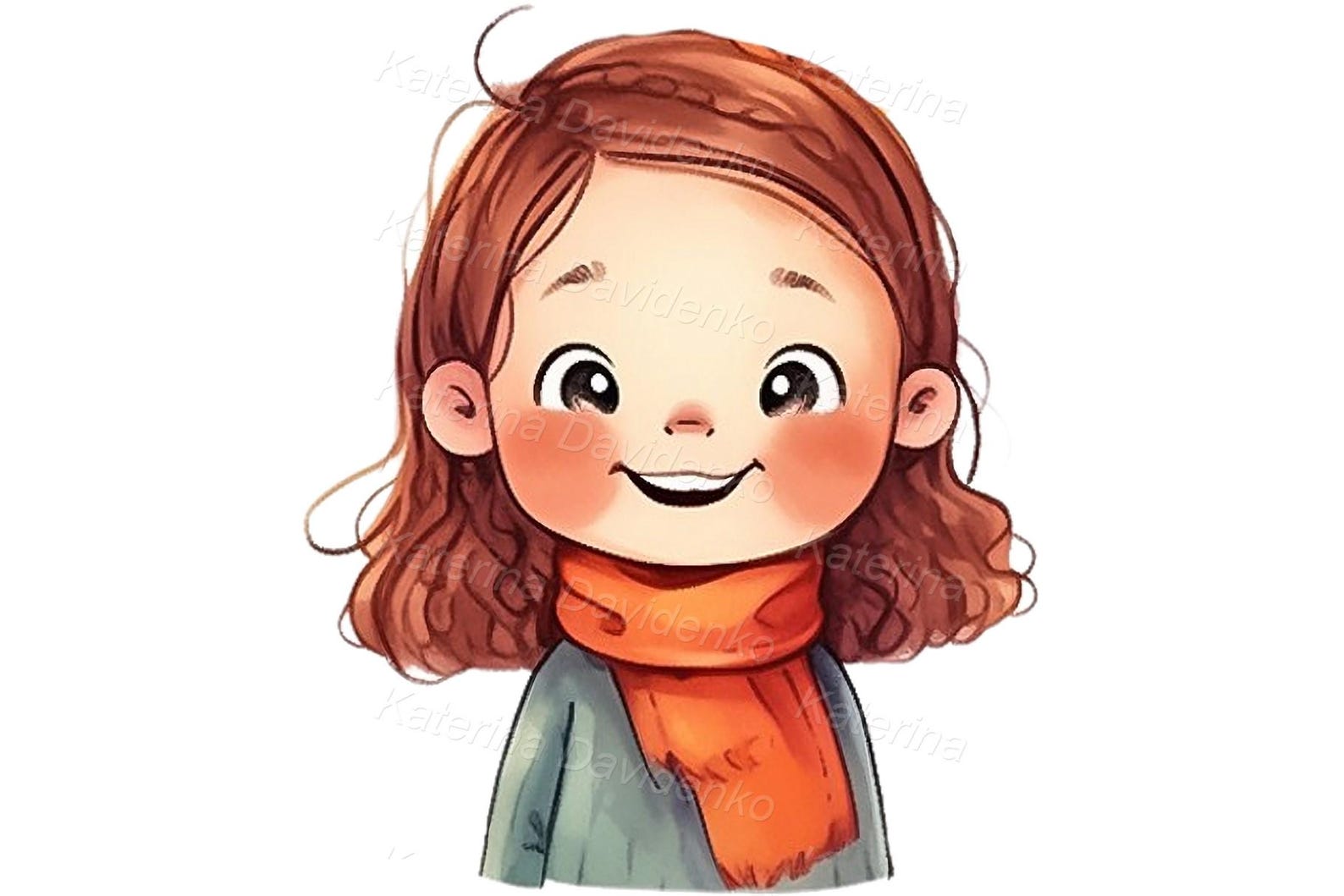 Set of Happy Cartoon Kids Faces Clipart, Multinational Children PNG ...