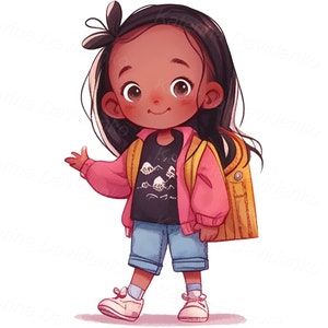 Multiethnic Little Kids PNG Clipart. School Children With Backpacks ...