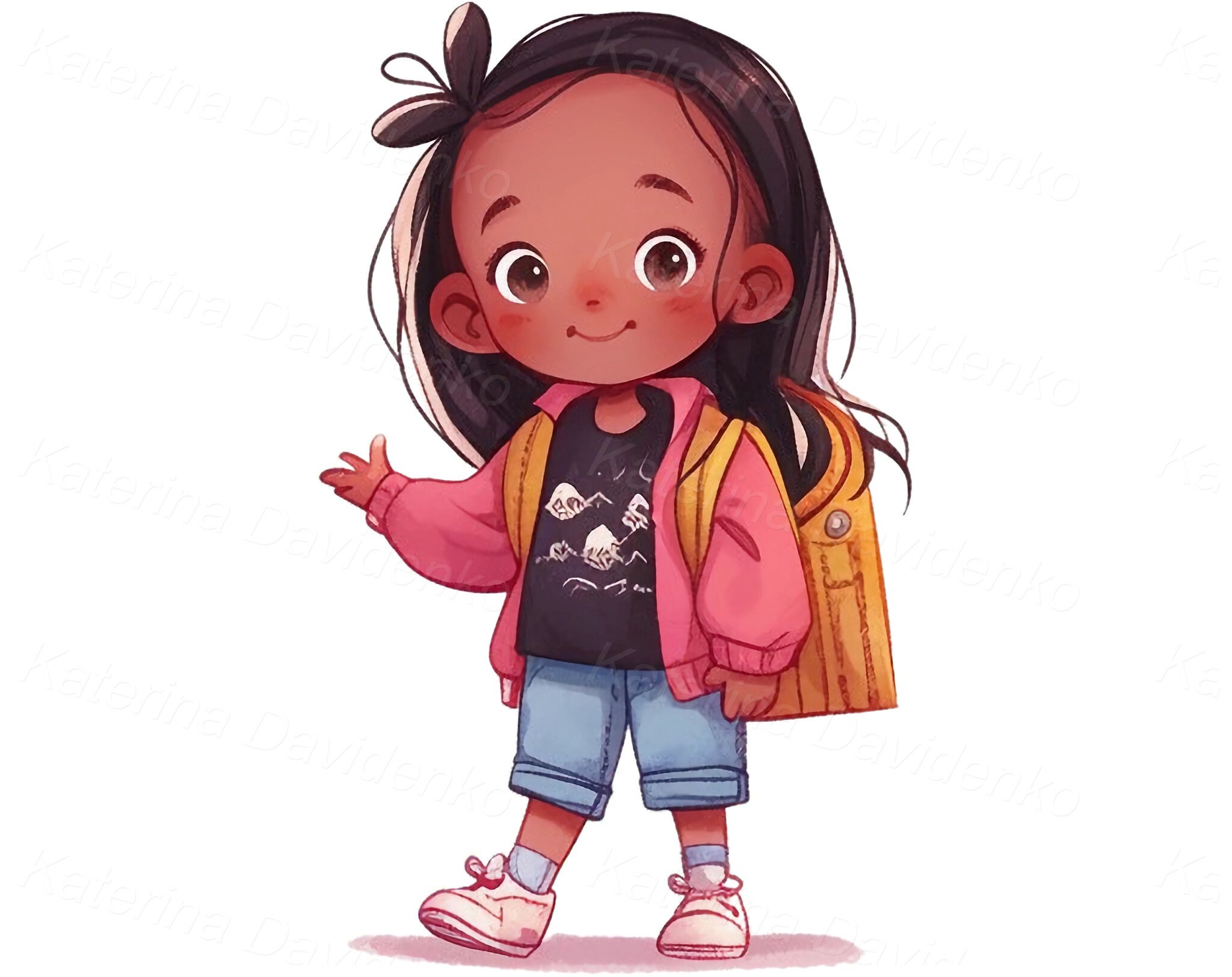 Multiethnic Little Kids PNG Clipart. School Children With Backpacks ...