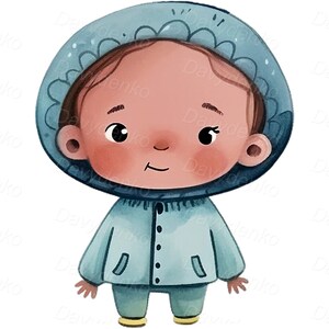 Cartoon Little Kids PNG Clipart Set. Cute Children Standing Full Height ...