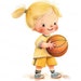 Cartoon Children Doing Different Outdoors Activities, Watercolor ...