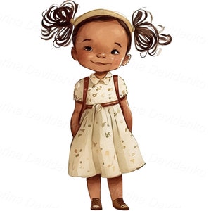 Cute Little Preschooler Kids, Isolated Cartoon Watercolor Children in ...