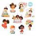 PNG Clipart. Collection of Cute Happy Cartoon Little Kids, Boys and ...
