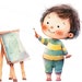 Set of Isolated Watercolor Cartoon Kids PNG Clipart, Children ...