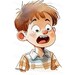 Cartoon Kids PNG Clipart Set. Little Boy With Different Emotions ...