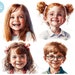 Cartoon Kids PNG Clipart, Set of Isolated Watercolor Children Pictures ...
