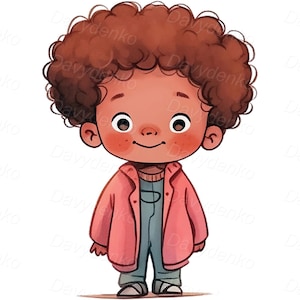 Set of Cartoon Little Children PNG Clipart. Cute Kindergarten Kids ...