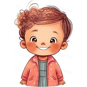 Set of Happy Cartoon Kids Faces Clipart, Multinational Children PNG ...