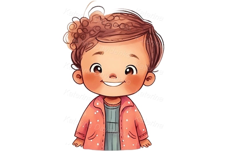 Set of Happy Cartoon Kids Faces Clipart, Multinational Children PNG ...