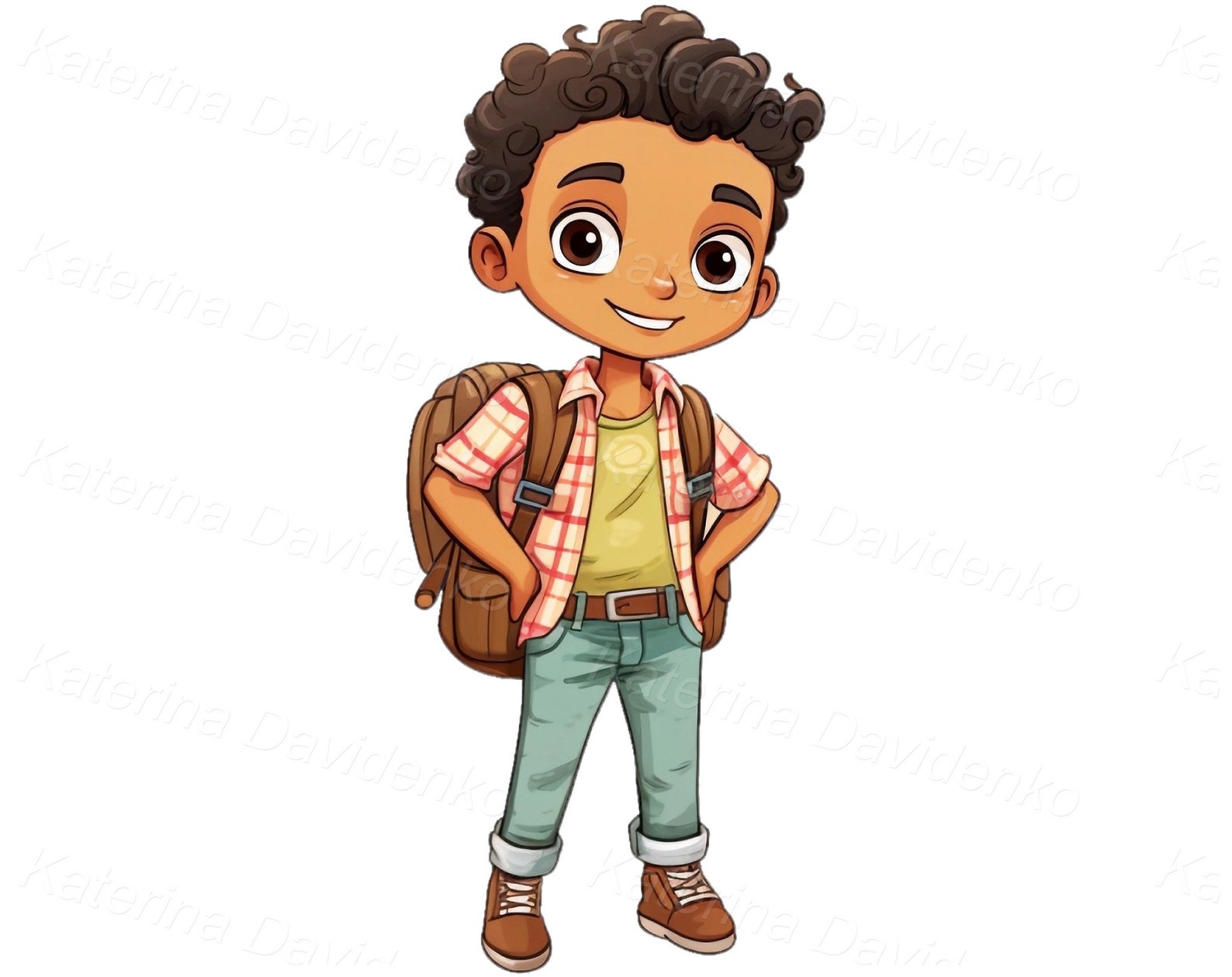 Collection of Cartoon School Boys and Girls in Different Casual Clothes ...