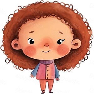 Cartoon Little Kids PNG Clipart Set. Cute Children Standing Full Height ...