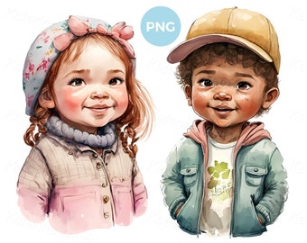 St. Valentine's Day PNG Clipart. Cute Cartoon Boy and - Etsy