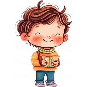 Cute Cartoon Little Kids Clipart. Isolated Preschool Children ...