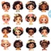 Collection of Cartoon Multiethnic Little Kids Faces Png - Etsy