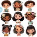 Cute Cartoon Kids With Different Hairstyles and Clothes Standing in a ...