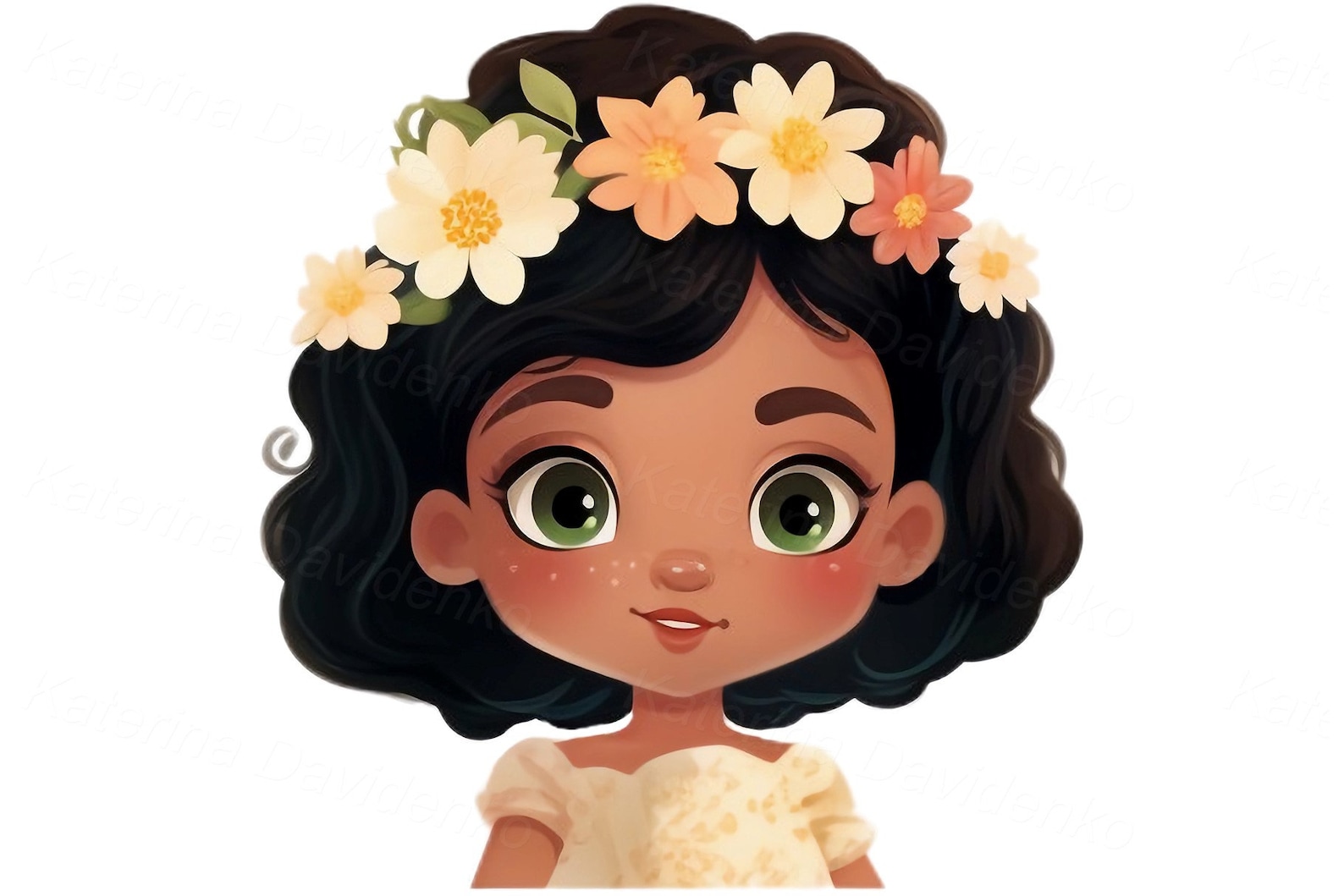 Collection of Cartoon Little Girls Faces PNG Clipart, Kids Icon Set ...