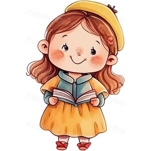 Set of Happy Cartoon Kids PNG Clipart. Little Boys and Girls Standing ...