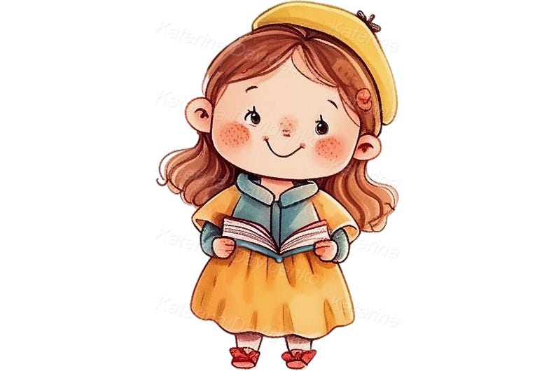 Set of Happy Cartoon Kids PNG Clipart. Little Boys and Girls Standing ...