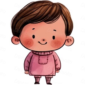 Happy Kids PNG Clipart Set of Cute Kindergarten Cartoon Kids Little ...