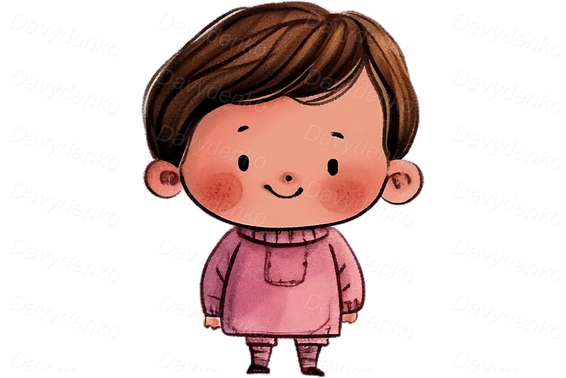 Happy Kids PNG Clipart Set of Cute Kindergarten Cartoon Kids Little ...