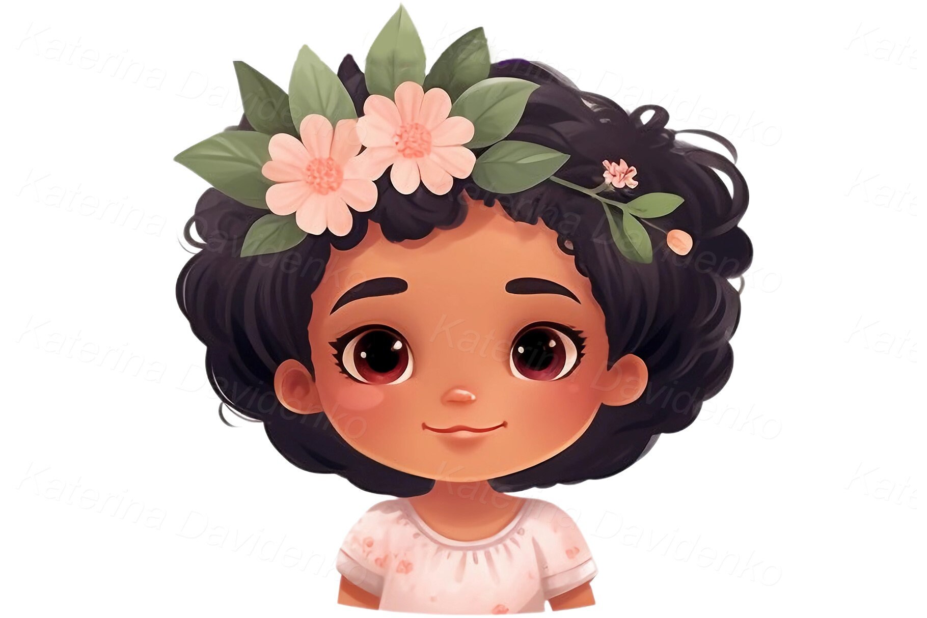 Cartoon Smiling Little Girl Faces Clipart, Collection of Kids PNG ...